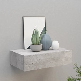 Nástěnná Police Se Zásuvkou Betonově Šedá 40 X 23,5 X 10 Cm Mdf Betonová Šedá - 1 / 60 x 23.5 x 10 cm