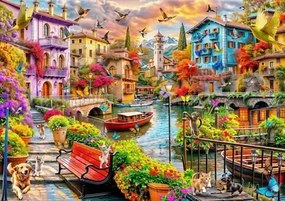 BLUEBIRD Puzzle Vesnička na kanálu / 2000 dílků / 98 x 69 cm