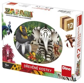 Dino Dřevěné kostky Zafari