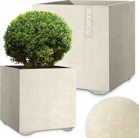 Květináč Květináč Záhon Deroma Efekt Betonu 39 CM Cubo Millennium Perleťový