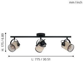 Eglo 43495 - Bodové svítidlo RUSCOMB 3xE27/10W/230V