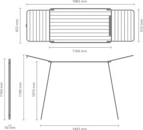 Matně černý sušák na prádlo 22 m HangOn Too – Brabantia