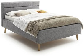 Dvoulůžková postel anika s úložným prostorem 140 x 200 cm šedá MUZZA