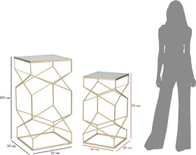 Sada odkládacích stolků Daveney 50 cm zlatá