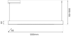 LED Lustr na lanku LINEA LED/36W/230V 3000/4000/5700K CRI 90 zlatá