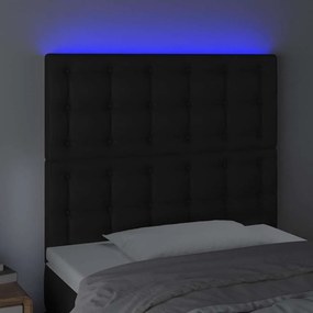 Čelo postele s LED černé 100x5x118/128 cm umělá kůže 3122508