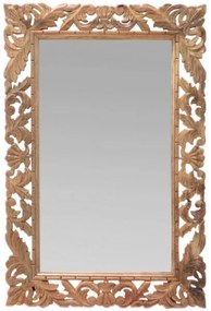 Indický nábytek - Zrcadlo Retro 60x90 ručně vyřezávané z masivu mango Mango natural