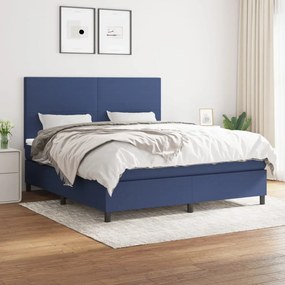 Box spring postel s matrací modrá 180x200 cm textil,  3141639