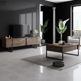 Luxe konferenční stolek, ořech / černá