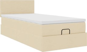 Osmanský rám postele s matrací krémově 80x200cm textil 3311336