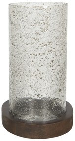 Skleněný svícen Oliv s kovovou podestou - Ø 22*33 cm