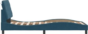 Rám postele s LED bez matrace modrý 90 x 190 cm samet 3213829