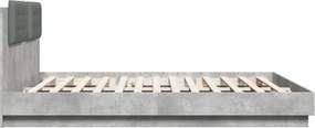 Rám postele s čelem a LED osvětlením betonově šedý 200x200 cm 3209985