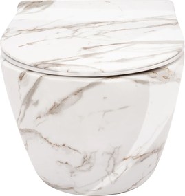Rea Carlos Slim Lava Shiny, závěsná WC mísa Rimless 49,5x37x35,5 cm, imitace kamene, REA-C0536
