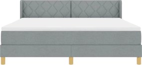 Postel s boxspringem s čelo Světle šedá 200 x 180 cm textil 3341370