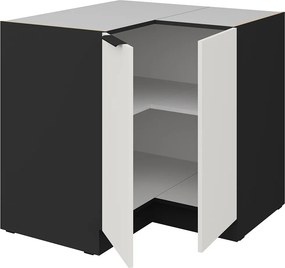 ARIA wb | dolní skříňka 90x90 DN 2F rohová s policí | 90x90 cm | černá/bílá