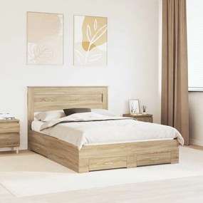 Rám postele s čelo Sonoma dub 140 x 190 cm Kompozitní dřevo 3409981