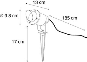 Chytrý bodový reflektor s kolíkem černý IP65 vč. wifi GU10 - Done