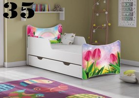 Plastiko Dětská postel se šuplíky Tulipány - 35 - 140x70