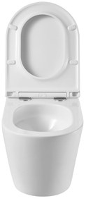 Erga Lily, závěsná WC mísa Rimless Tornado Flush 490x370x360 mm + toaletní sedátko s pomalým zavíráním, bílá, ERG-LILY-CE-93-001