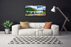 Obraz na plátně Hora Les Jezero Krajina 125x50 cm