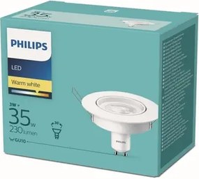 Philips Frame LED 1x3W bílá / LED podhledové svítidlo GU10 / 250lm / 2