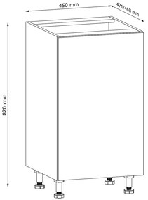LANGEN bp | dolní skříňka D45 | push open | UNI provedení | béžová