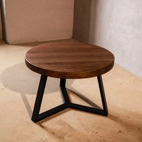 Wudboys Konferenční stůl ROUND Barva kovu: Černá, Dřevo: Dub, Rozměr: Průměr 75cm, moderní skandinávský styl