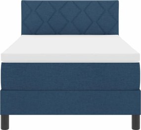 Postel s boxspringem s čelo Modrá 90 x 190 cm textil 3338733