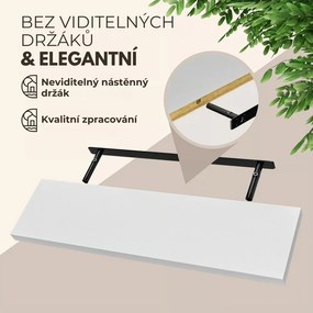 Nástěnná police FIGO + konzole, 90cm, bílá Casaria