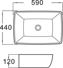 Mexen ANA UMYVADLO, 59x44 CM, BÍLÁ, 21095900