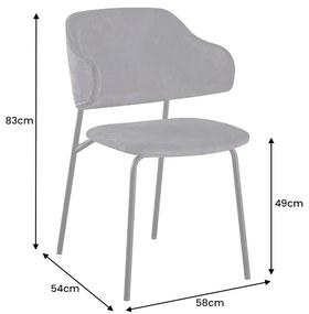 Designová jídelní židle Takuya šedý samet