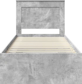 Rám postele Betonově šedá 75 x 190 cm Masivní borové dřevo 3410147