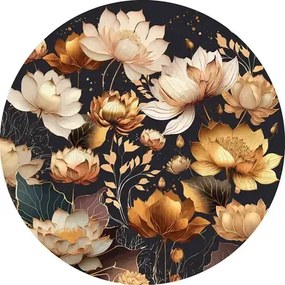 INTERDRUK Kulaté puzzle Flowers: Zlaté květy / 500 dílků / průměr 63 c