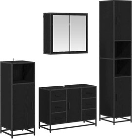 Sada koupelnového nábytku 4 ks Černý dub 80 x 33 x 60 cm 3402316