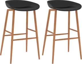 Barové židle Milner - 2 ks | černo-hnědé