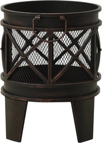 vidaXL Marketos Rustikální přenosné ohniště s pohrabáčem Φ 42 x 54 cm ocel