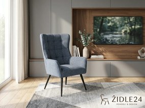 Relaxační křeslo ušák WIPPY - modrá látka