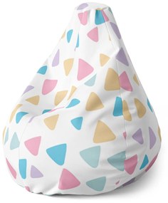 Sablio Sedací vak Pear Barevné trojúhelníčky - 70 x 70 x 95 cm