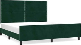 Rám postele bez matrace tmavě zelená 200 x 200 cm samet 3125717