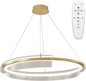 Toolight Toolight, LED závěsné svítidlo 58cm s dálkovým ovládáním APP1672-CP, zlatá, OSW-06137