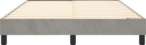 Rám postele s boxspringem světle šedý 140 x 200 cm samet 3120772
