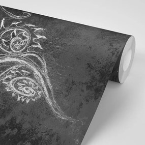 Samolepící tapeta černobílá neobyčejná kresba