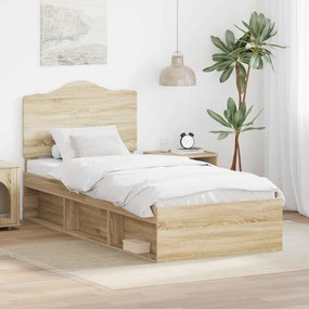 Rám postele s čelo Sonoma dub 75 x 190 cm Masivní borové dřevo 3413373