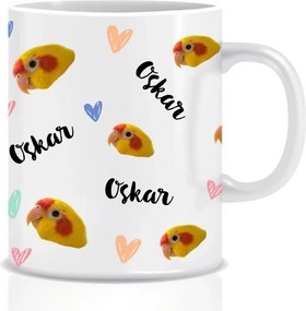 Personalizovaný klasický bílý keramický hrníček 300 ml s mazlíčky