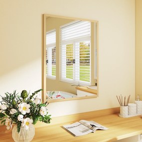 HOMCOM obdélné zrcadlo 60 × 80 cm — rám z přírodního dřeva