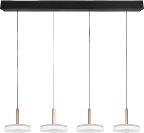 LED stmívatelné závěsné svítidlo v černobílo-zlaté barvě se skleněným stínidlem Celeste – Trio