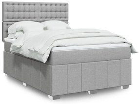 Box spring postel s matrací světle šedá 160 x 200 cm textil 3294033