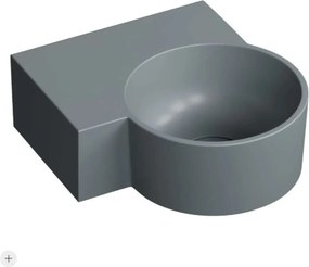 OMNIRES Ovo M+ - Umývátko 34x35 cm, bez přepadu, bez otvoru pro baterii, levé, matná šedá OVO335UWLAG