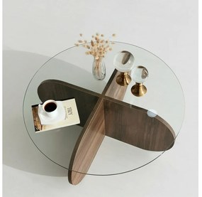 Designový konferenční stolek Jameela 75 cm vzor ořech